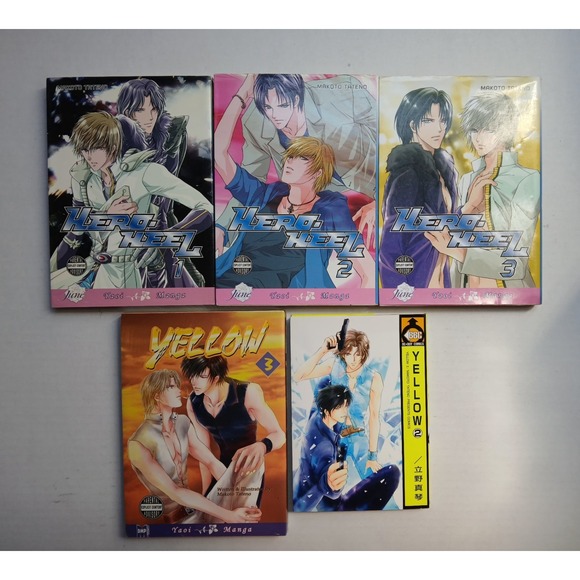 One Pieces | Hero Heel Yellow Lot 5 Total Volumes By Makoto Tateno Yaoi ...